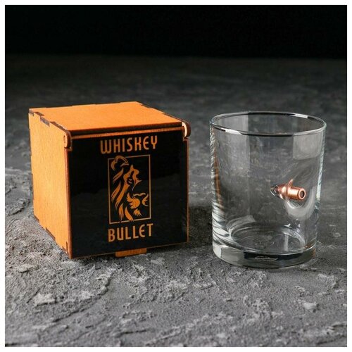 Стакан "Непробиваемый. Whiskey Bullet", с пулей, виски, 250 мл