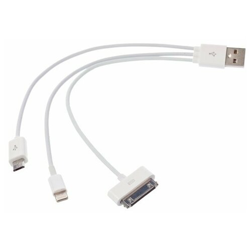 Кабель Behpex USB-micro USB/Lightning/30-pin, 0.2 м, белый