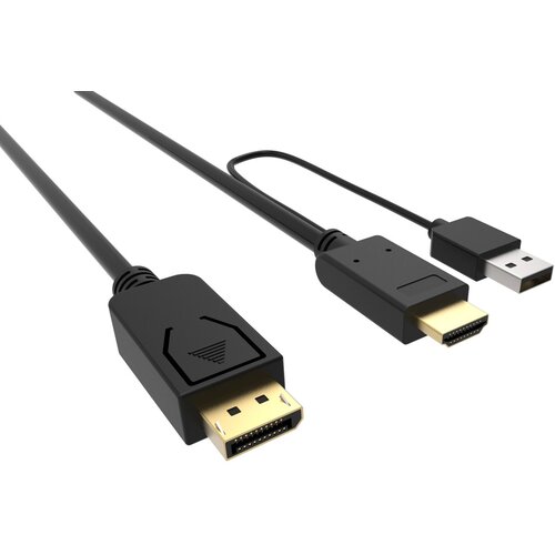 Кабель Buro аудио-видео HDMI (m)/DisplayPort (m) 2м. Позолоченные контакты черный (HDMI-DP-2M)