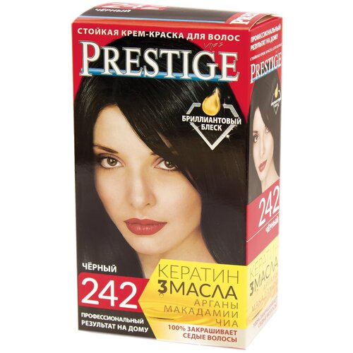 VIP's Prestige Бриллиантовый блеск стойкая крем-краска для волос, 242 - черный, 115 мл