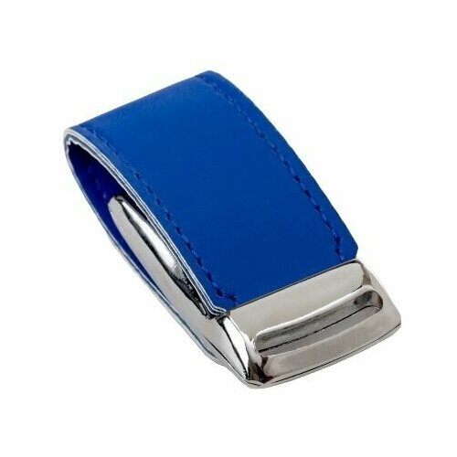 Подарочная флешка кожаная на магните синяя, оригинальный сувенирный USB-накопитель 8GB