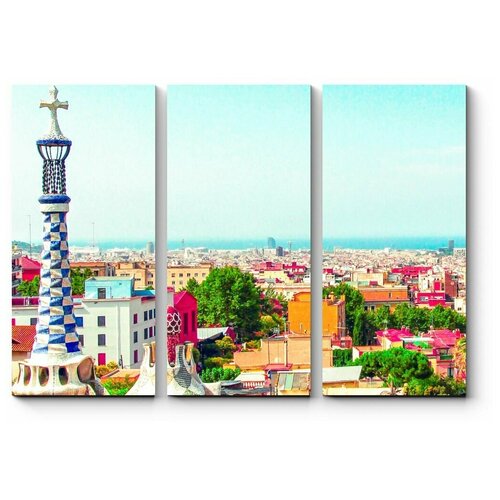 Модульная картина Потрясающий парк Гуэль, Барселона100x72