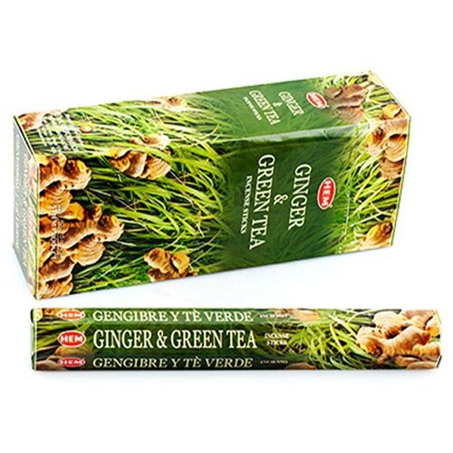 Палочки ароматические благовония HEM Имбирь & Зеленый чай Ginger & Green Tea, 20 шт