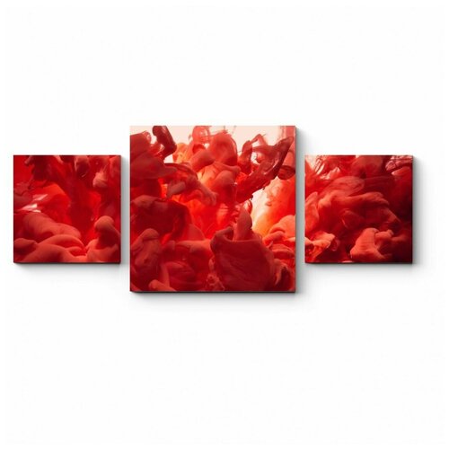 Модульная картина Глубокий красный 150x64