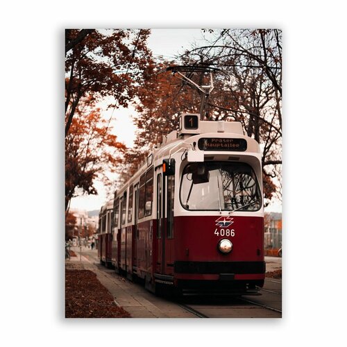 Постер, плакат на бумаге / Австрия - Трамвай в Австрии / Размер 40 x 53 см