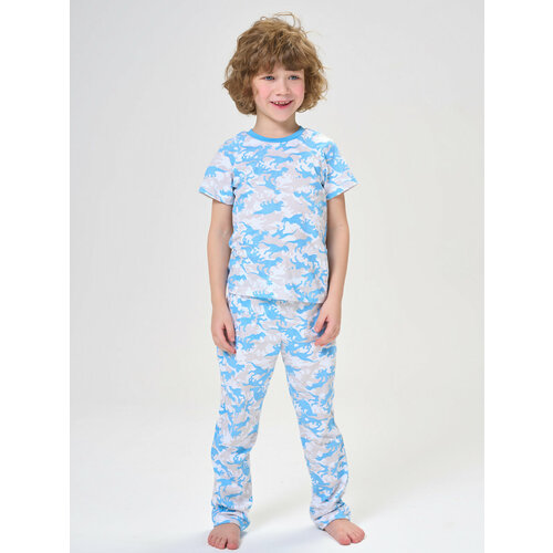 Пижама  КотМарКот, размер 122, серый, голубой