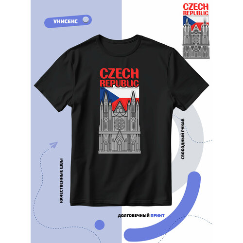 Футболка SMAIL-P флаг Чехии-Czech и достопримечательность, размер XS, черный