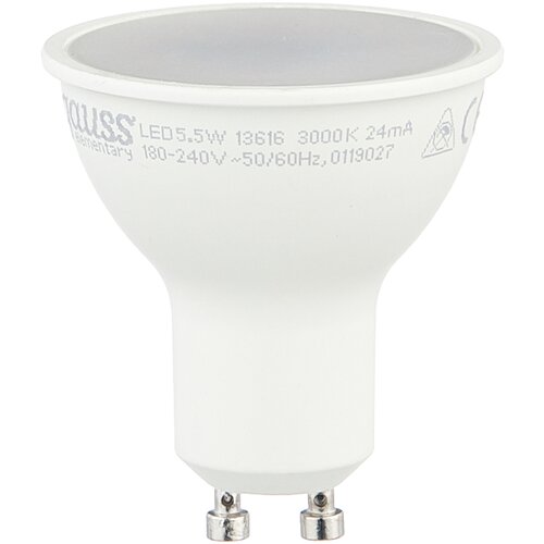 Упаковка светодиодных ламп 10 шт. gauss Elementary 13616, GU10, MR16, 5.5 Вт, 3000 К