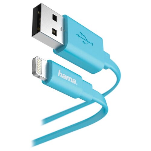 Кабель HAMA USB - Apple Lightning Flat, 1.2 м, синий