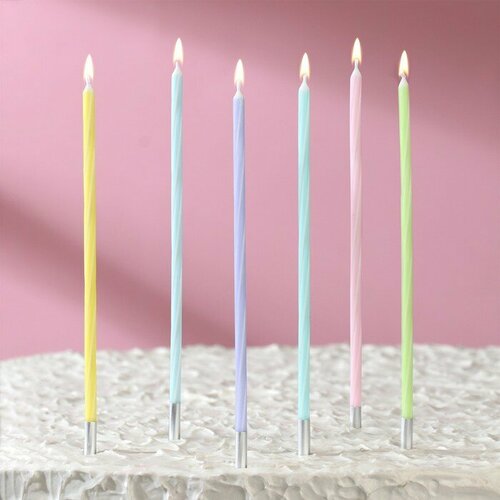 Набор свечей в торт, 7 штук, разноцветные