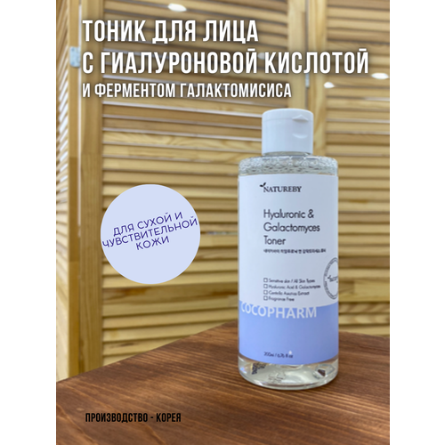 NATUREBY, Тоник для лица с гиалуроновой кислотой и галактомисис, HYALURONIC & GALACTOMYCES TONER, 200 мл.