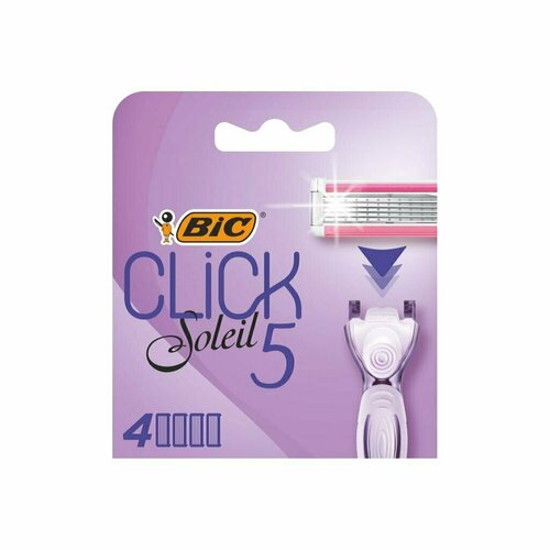 Сменные кассеты для бритв Bic, Click 5 Soleil, для женщин, 5 лезвий, 4 шт, 503711. 428977