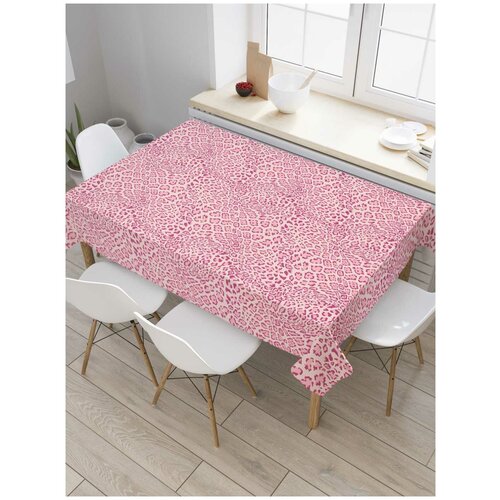 Скатерть прямоугольная JoyArty на кухонный стол "Гепардовые завитушки" из оксфорда, 180x145 см