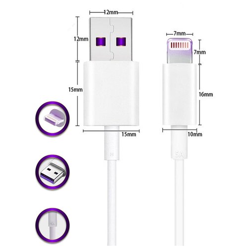 Кабель USB - Lightning Milliant для iPhone iPad iPod c функцией зарядки Power Delivery / Data кабель для iMac и МакБук универсальный 2A ( Белый )