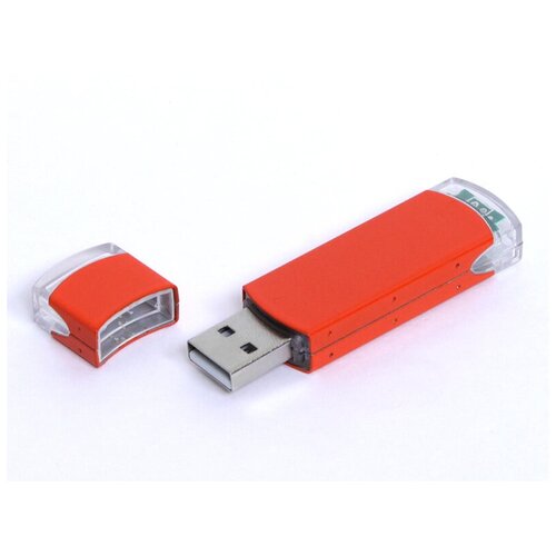 Классическая металлическая флешка для нанесения логотипа (64 Гб / GB USB 2.0 Оранжевый/Orange 014 флэш накопитель APEXTO U302)