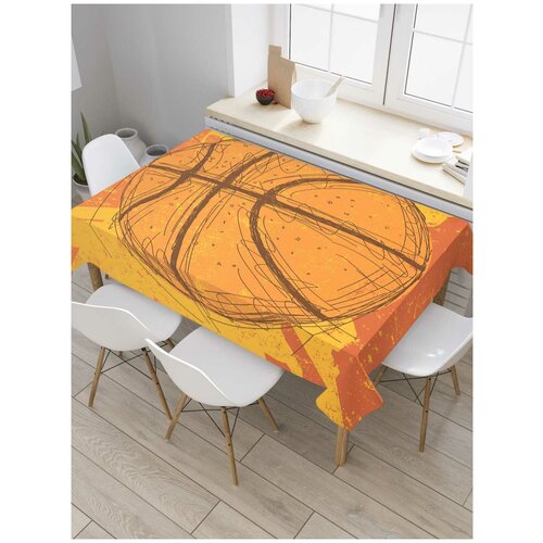 Скатерть прямоугольная JoyArty на кухонный стол "Баскетбольный мяч" из оксфорда, 120x145 см