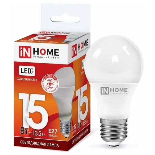Лампа светодиодная LED-A60-VC 15Вт 230В E27 6500К 1350лм IN HOME 4690612020280 ( 1шт. )