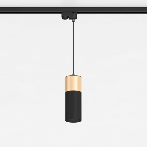 Подвесной светильник G-Lumi, черный со вставкой золотой песок, 170x60мм