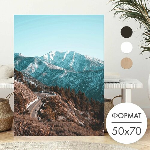 Плакат Постер 50х70 без рамки "Снежные горы пейзаж" для интерьера