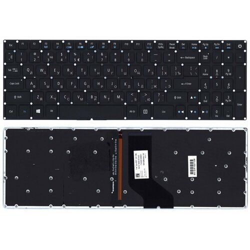 Клавиатура для ноутбука Acer Aspire VN7-593G-75AG черная с подсветкой