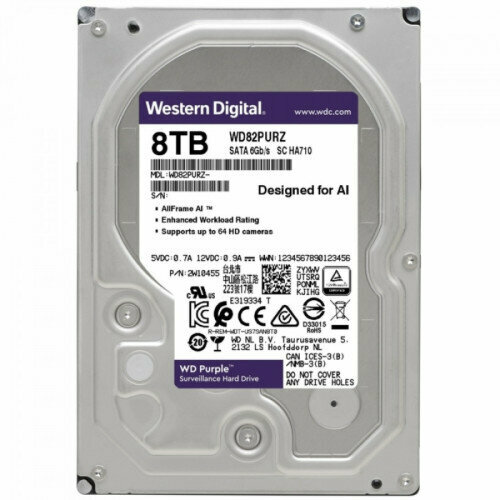 Жесткий диск 8TB WD Purple (WD84PURZ) Serial ATA III, 5640- rpm, 128Mb, 3.5"