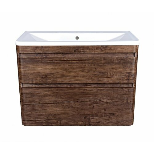 Тумба с раковиной подвесная "Атлантика 100", Люкс старое дерево, PLUS