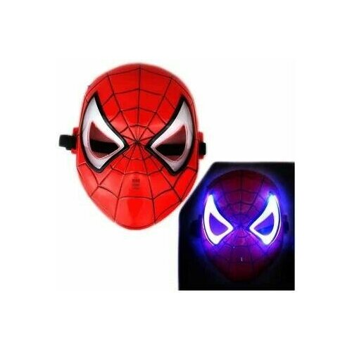 Маска Человек Паук детская светящаяся / Детская маска супергерои Человек Паук / Spider-Man