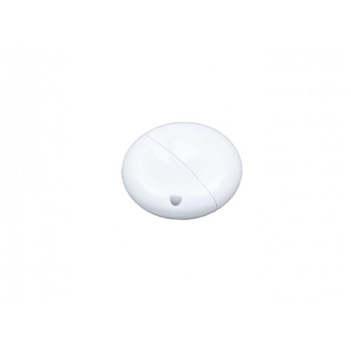 Пластиковая промо флешка круглой формы (32 Гб / GB USB 2.0 Белый/White 021-Round Flash driveМодель 204)