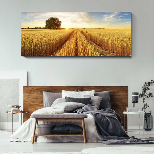 Картина на холсте "Пшеничое поле" размер 50-125 см