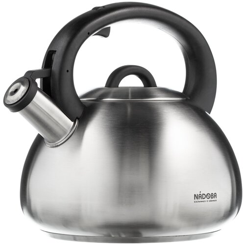Nadoba Чайник со свистком Virga 731001, 3.8 л, 3.8 л, стальной/черный