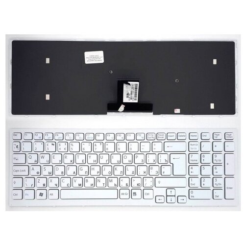 Клавиатура для ноутбука Sony Vaio VPC-EB4E9R/BQ белая с рамкой
