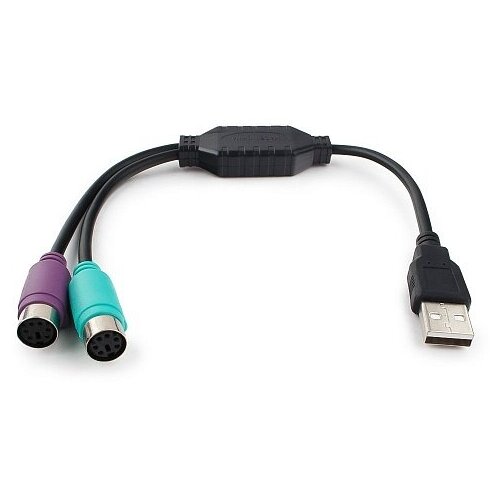 Конвертер PS/2 устройства -> USB порт Cablexpert UAPS12-BK, 2xPS/2 /AM, блистер, черный