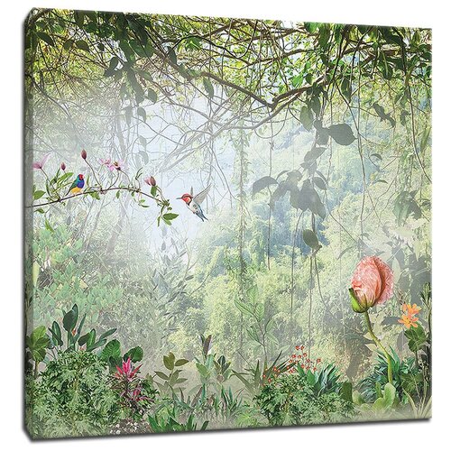 Картина Уютная стена "Цветущие джунгли" 60х60 см
