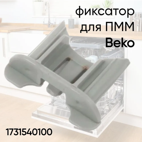 Заглушка (фиксатор, стопор) передняя направляющей для корзины посудомоечной машины Beko 1731540100