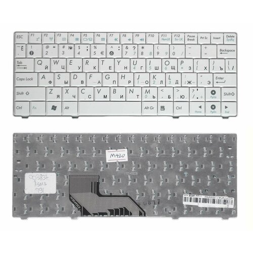Клавиатура для ноутбука Asus EPC T91MT, Русская, Белая, версия 2