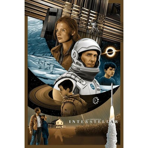 Плакат, постер Интерстеллар. Interstellar, 2014 на бумаге, размер 60х84см