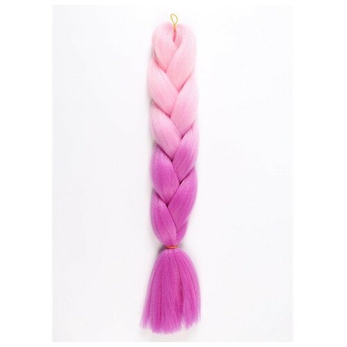 ZUMBA Канекалон двухцветный, гофрированный, 60 см, 100 гр, цвет светло-розовый/светло-фиолетовый(#BY39)
