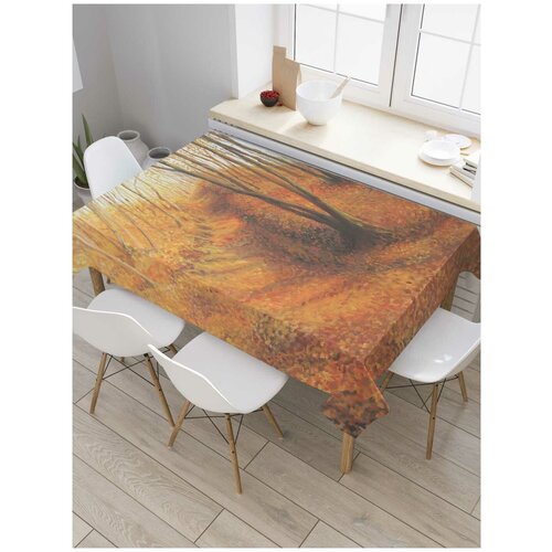 Скатерть прямоугольная JoyArty на кухонный стол "Кривая дорога через лес" из оксфорда, 180x145 см