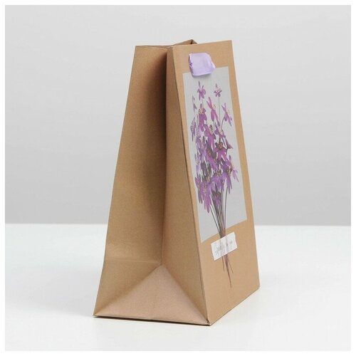Пакет крафтовый вертикальный «Букет для тебя», MS 18 × 23 × 8 см