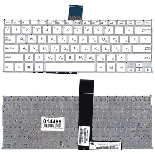Клавиатура для ноутбука Asus VivoBook X200 белая без рамки, плоский Enter