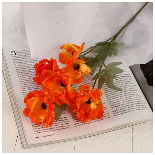 Poetry in flowers Цветы искусственные "Космея махровая" 8х58 см, оранжевый