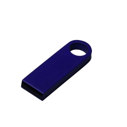 Компактная металлическая флешка с круглым отверстием (16 Гб / GB USB 2.0 Синий/Blue mini3 Flash drive ME050)