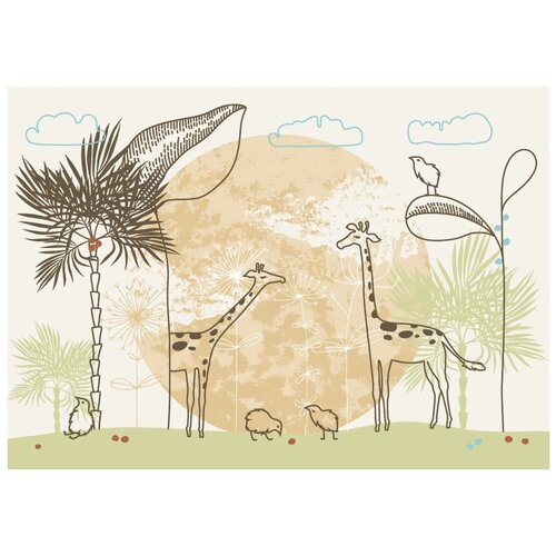 Постер на холсте Жирафы №1 43см. x 30см.
