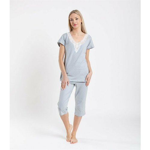 Пижама  SERGE, размер 96, белый, серый