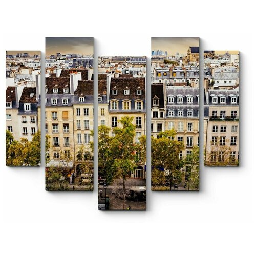 Модульная картина Над крышами Парижа111x90