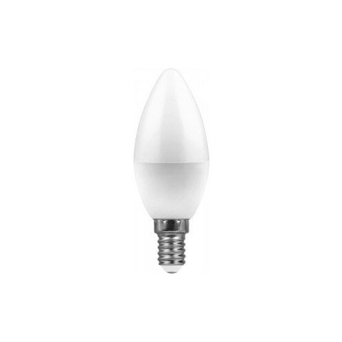 Светодиодная LED лампа Feron свеча C37 E14 7W(600lm) 6400K 6K матовая 100x37, LB-97 25477 (упаковка 25 штук)