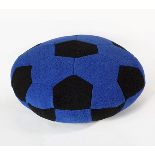 Подушка декоративная круглая цвет синий, черный диаметр 30 см.