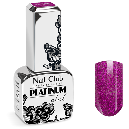 Nail Club professional Эмалевый гель-лак для ногтей с липким слоем PLATINUM CLUB 162 Glitter Violet, 13 мл.