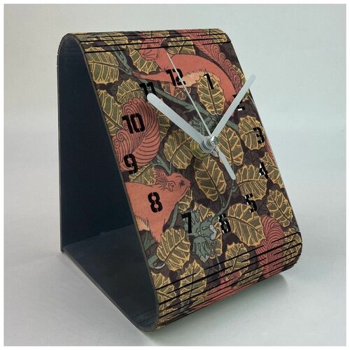 Настольные деревянные бесшумные часы цвета венге с УФ принтом Иллюстрация - 302