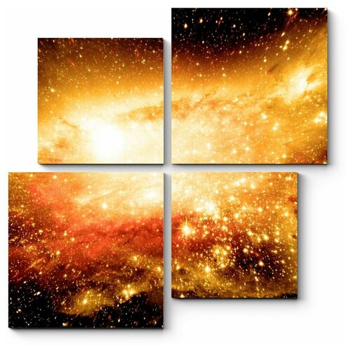 Модульная картина Звезды, планеты и галактики в свободном пространстве 140x140